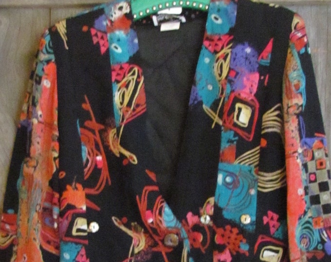 Women's Vintage 90's Susan Burrows Laura Kieffer Lagenlook Funky Shirt ...