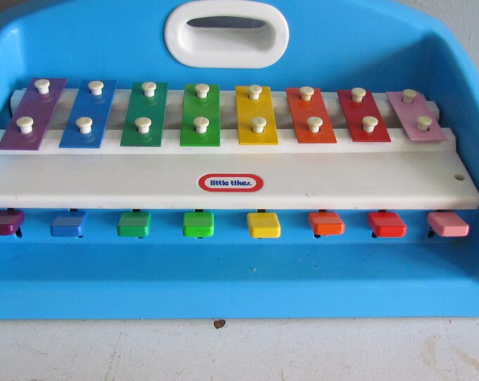 80's Vintage 1985 Little Tikes Tap a Tune Piano Xylophone Blue Musical ...