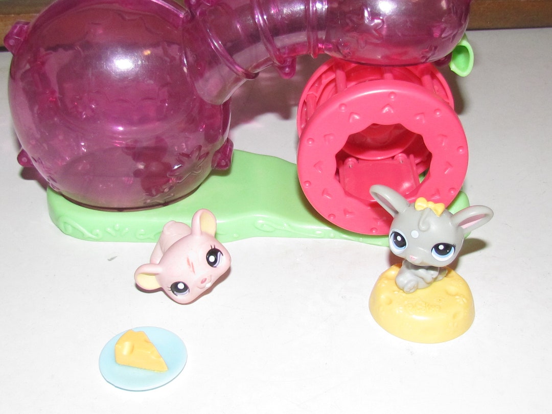 Littlest Pet Shop Pink LPS Exercise Wheel Tunnel Play Set Hamster Mouse ...