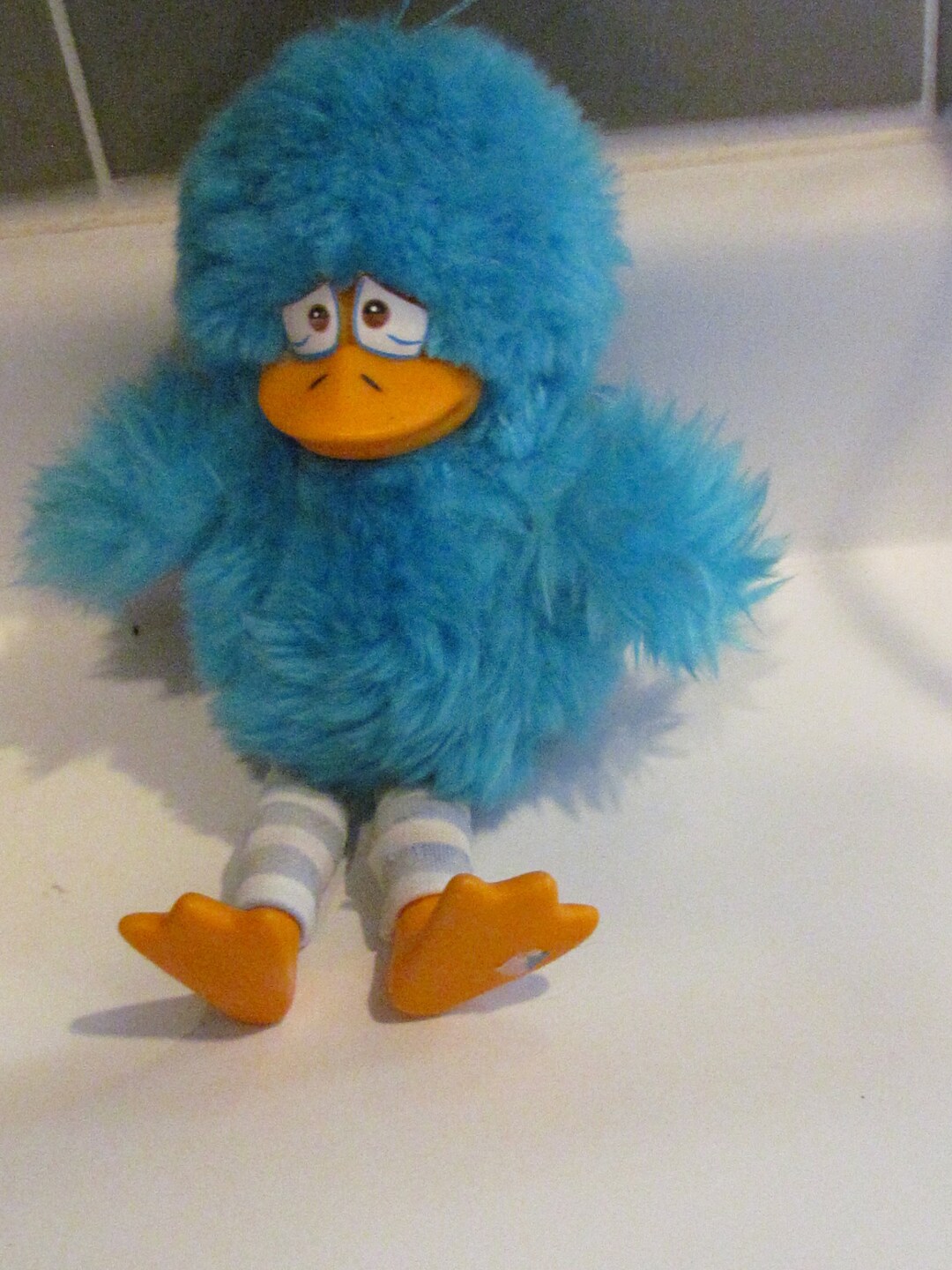 Peluche Lester Looney Bird vintage des années 80 en peluche bleu canard ...