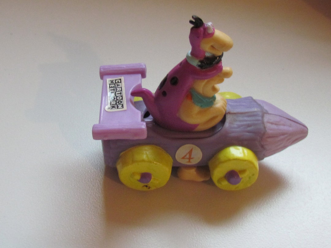 90's Toy Cartoon Network Flintstone Wacky Racing Car With Fred and Dino ...