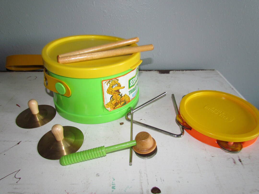 Vintage 1986 Ideal Sesame Street Traveling Toy Band Music Instruments ...