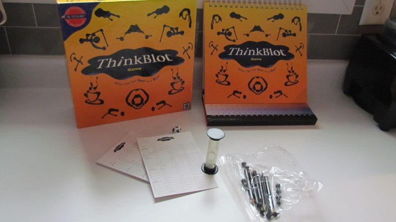 Vintage 2000 Mattel Thinkblot Board Game From Pictionary Inventor ...