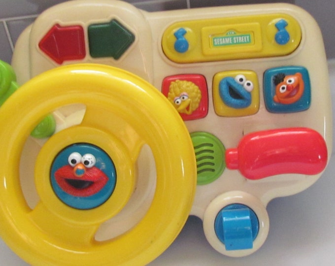 Vintage TYCO 1997 Sesame Street Elmo Driver Toy Lights Sounds Car ...