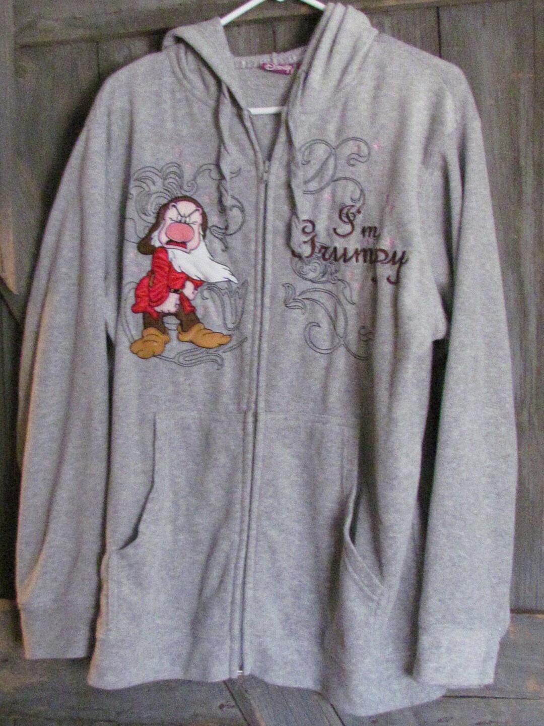 Vintage Fleece Grumpy the Seven Dwarfs Full Zip Plus Size 1X 15W Zipper ...