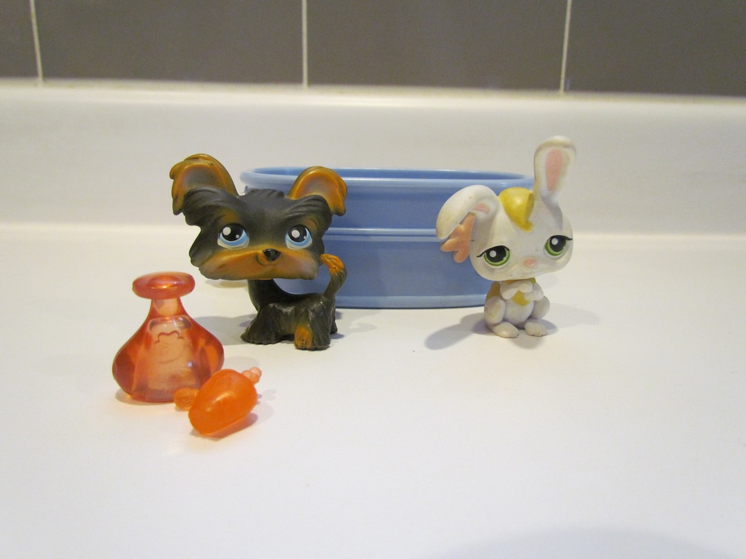 Littlest Pet Shop LPS Set Pets 2 Bunny Shitzu Puppy Dog Retired Vintage ...