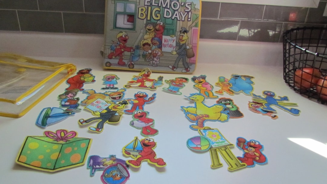 Sesame Street 3D Playset Book Felt Display Elmo's Big Day Preschool Fun ...