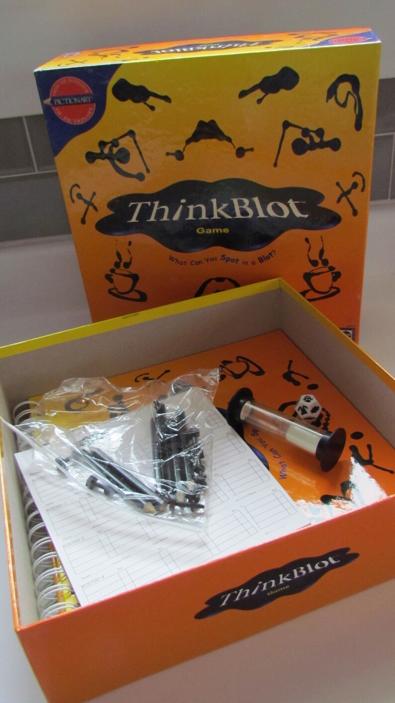 Vintage 2000 Mattel Thinkblot Board Game From Pictionary Inventor ...