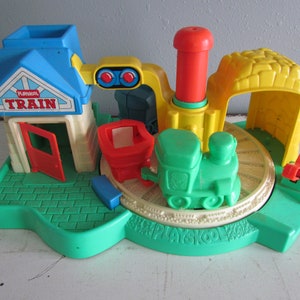 90s Vintage 1990 Playskool Train Station Push & Go M6041 Works Rare No ...