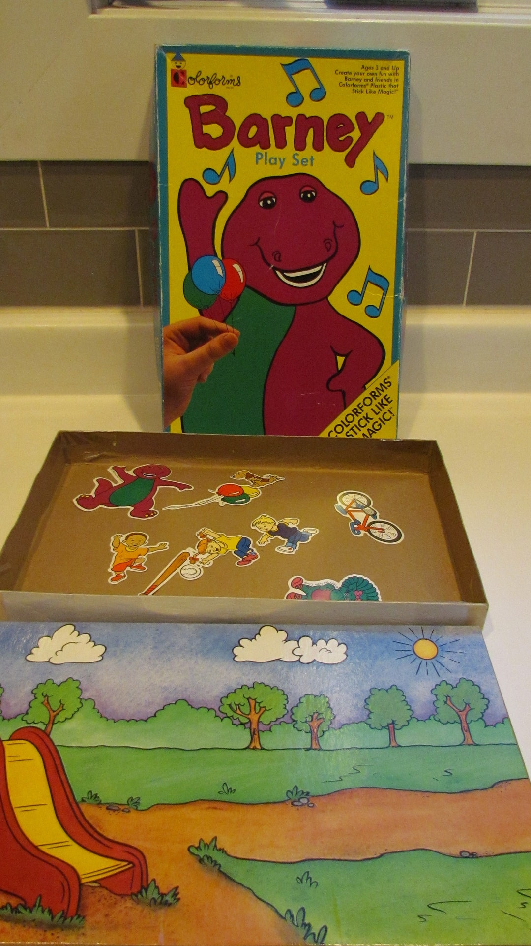Colorforms Barney Play Set Vintage 1993 Colorforms Plastic Sticker Play ...