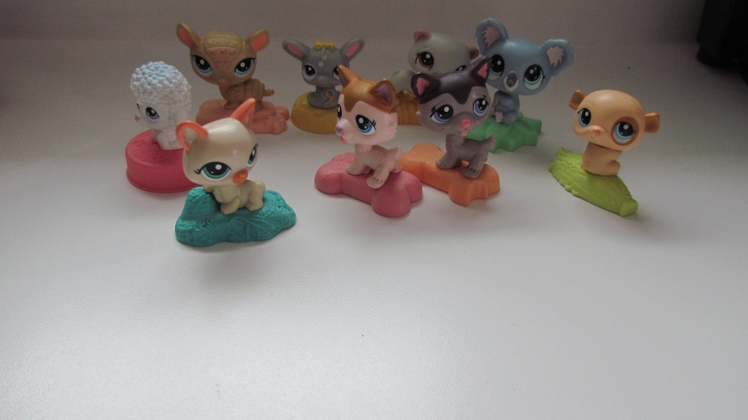 Lot of 9 LPS Mcdonald's Happy Meal Littlest Pet Shop Figures Bobble ...