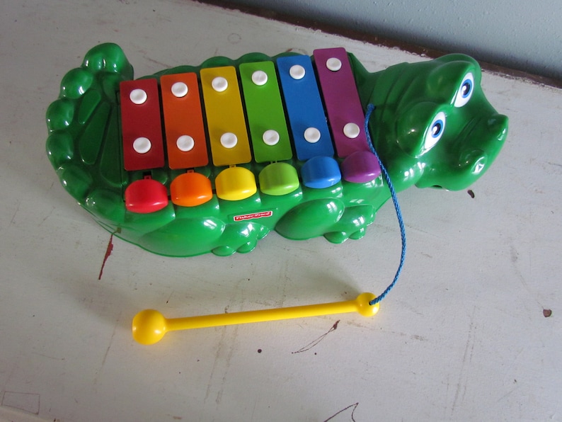 Fisher Price Green Alligator Crocodile Keys Xylophone Musical Key Toy ...