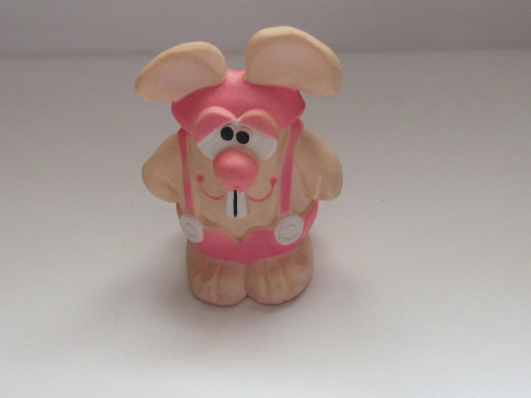 Vintage 80's Dudley Easter Bunny Rabbit Coloring Egg Squeaker Toy 1983 ...