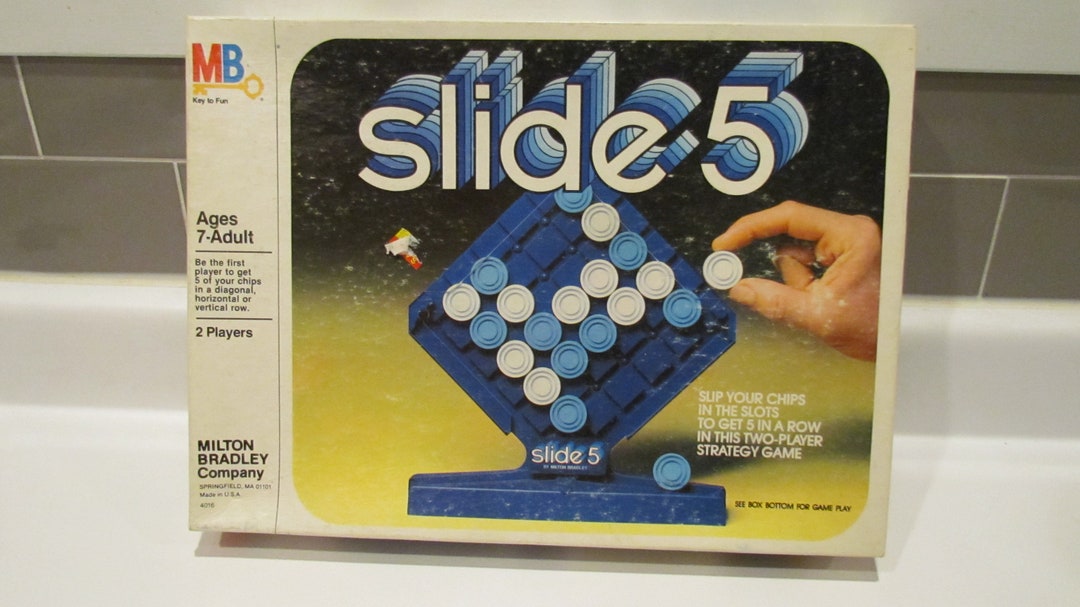 Vintage 1980 USA Made Milton Bradley 80's Slide 5 Game Milton Bradley ...