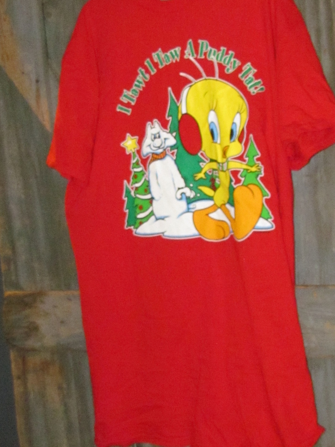 Vintage Looney Tunes Tweety Bird Sylvester Warner Bros Christmas Winter ...