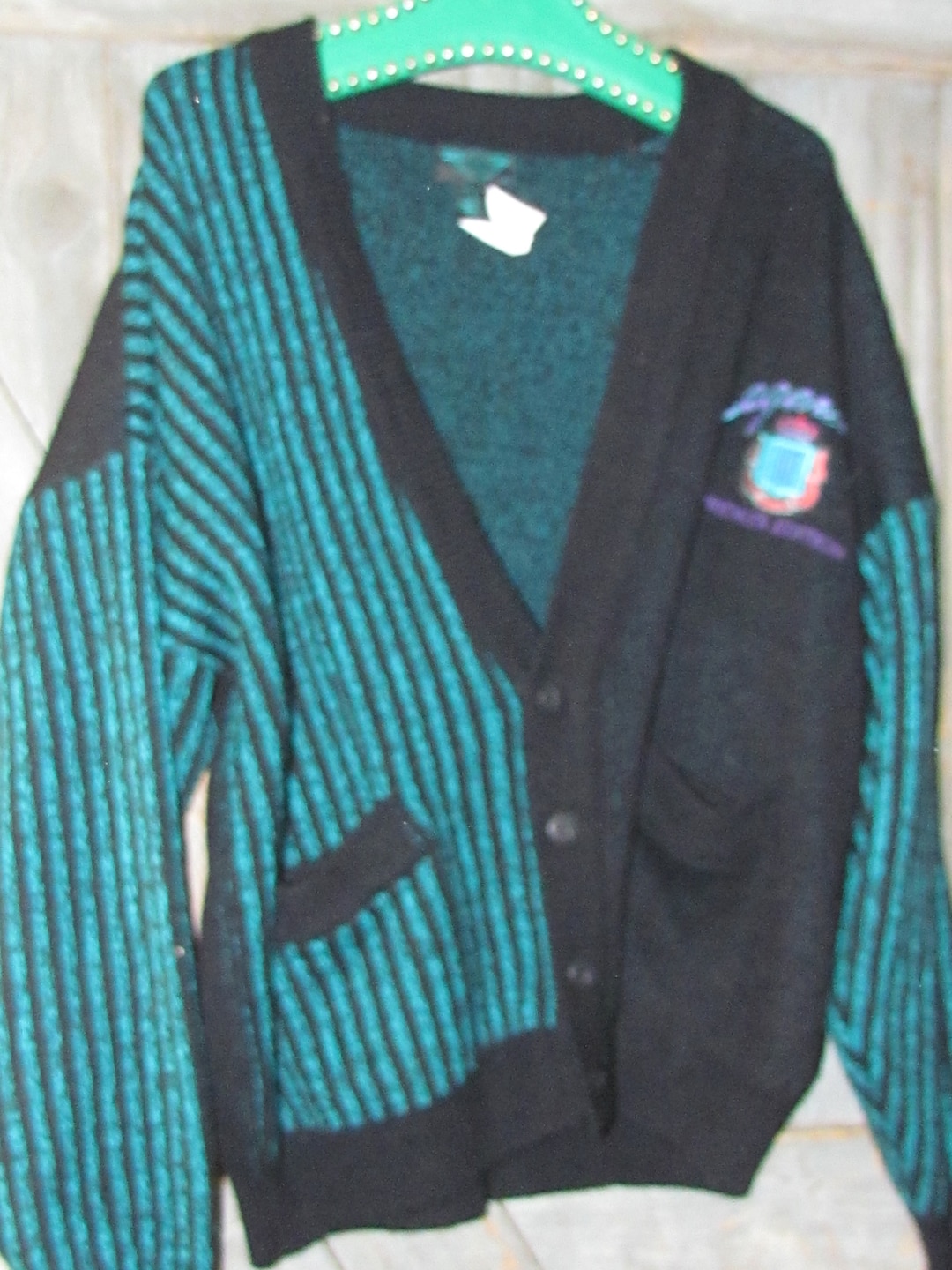 80's Vintage IOU Cardigan Sweater Button Down Size M Oversized ...