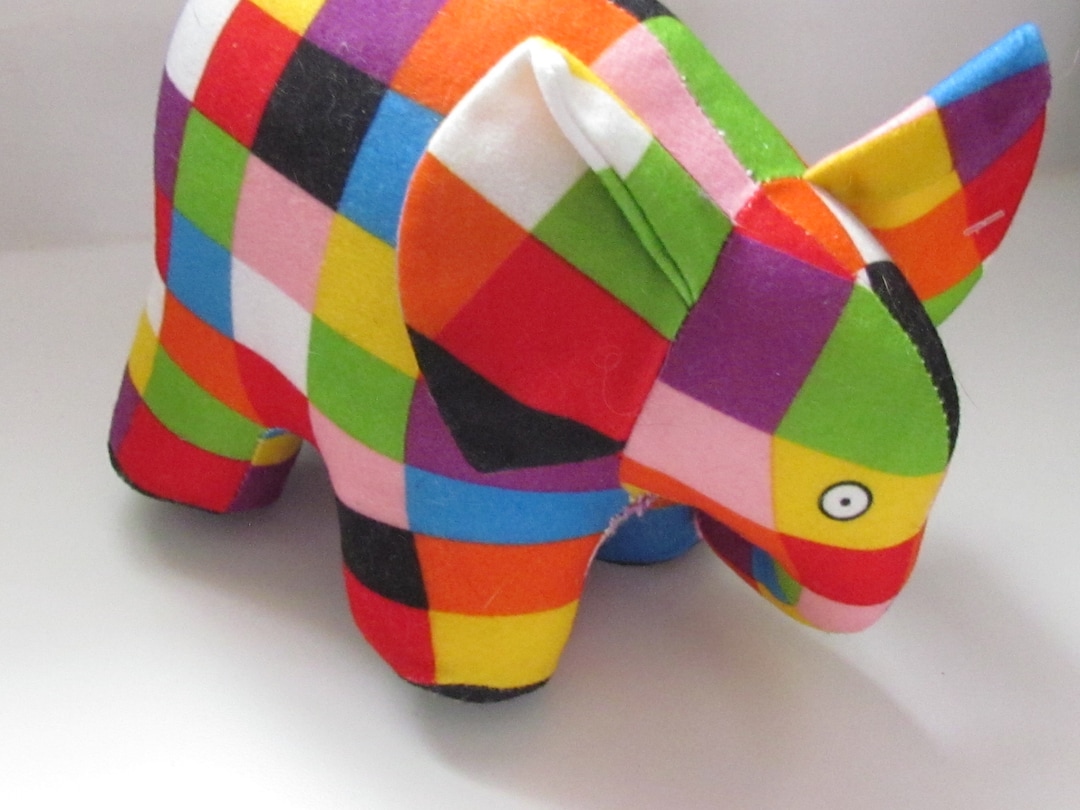 Vintage Elmer the Patchwork Elephant Plush David Mckee Pilling Used - Etsy