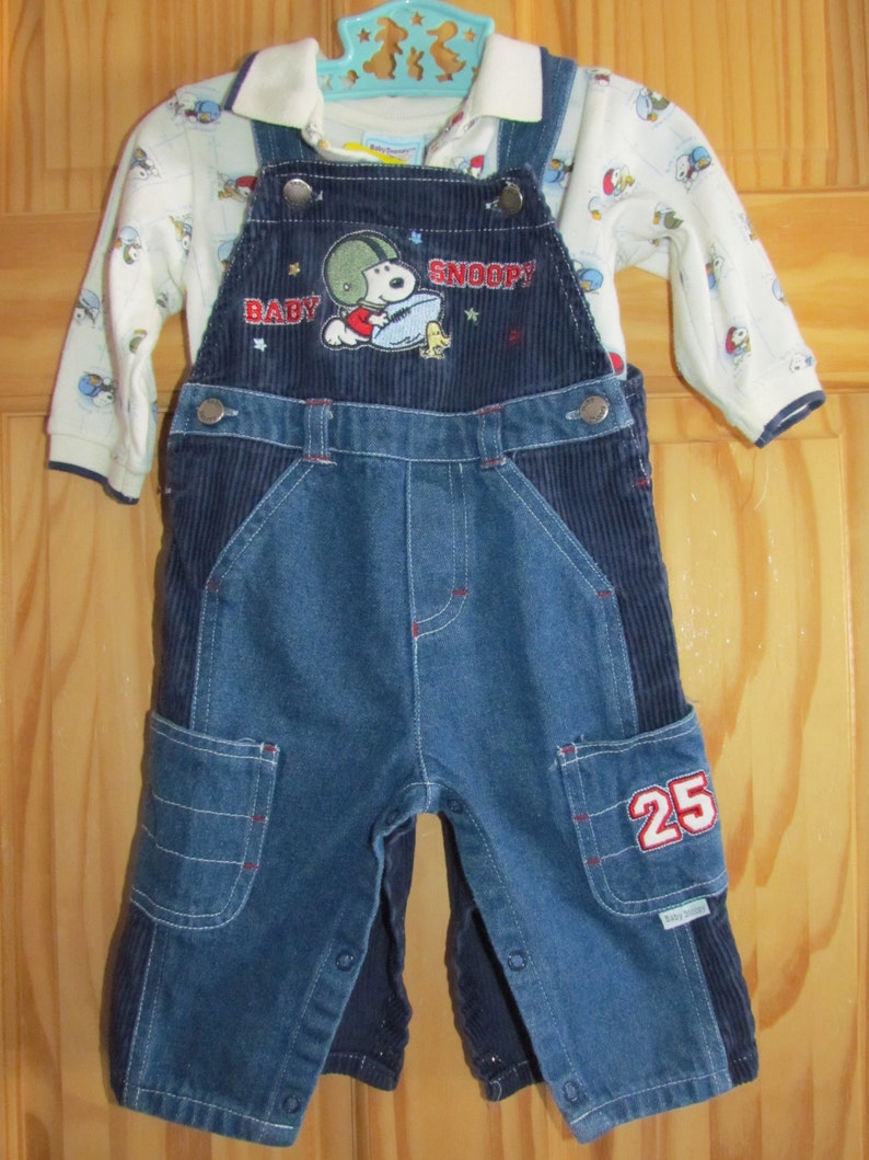Vintage 90's Snoopy Baby Woodstock Peanuts Bib Overall | Etsy