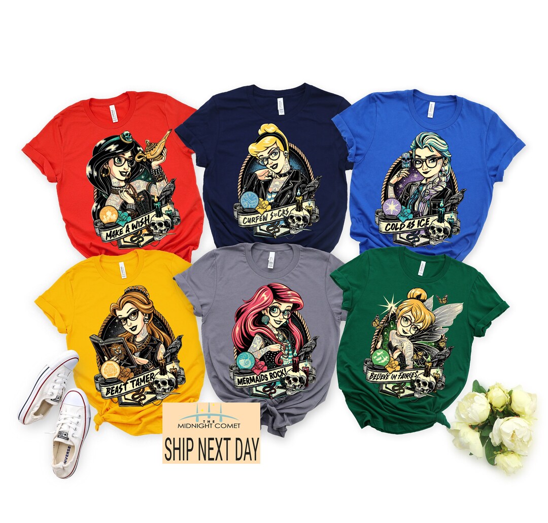 Disney Tattoo Rocker Princess Shirt, Tattoo Disney Princess Shirt ...