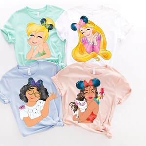 Matching Princess Mouse Ears Shirt, Snow White, Belle, Mermaid, Jasmine ...