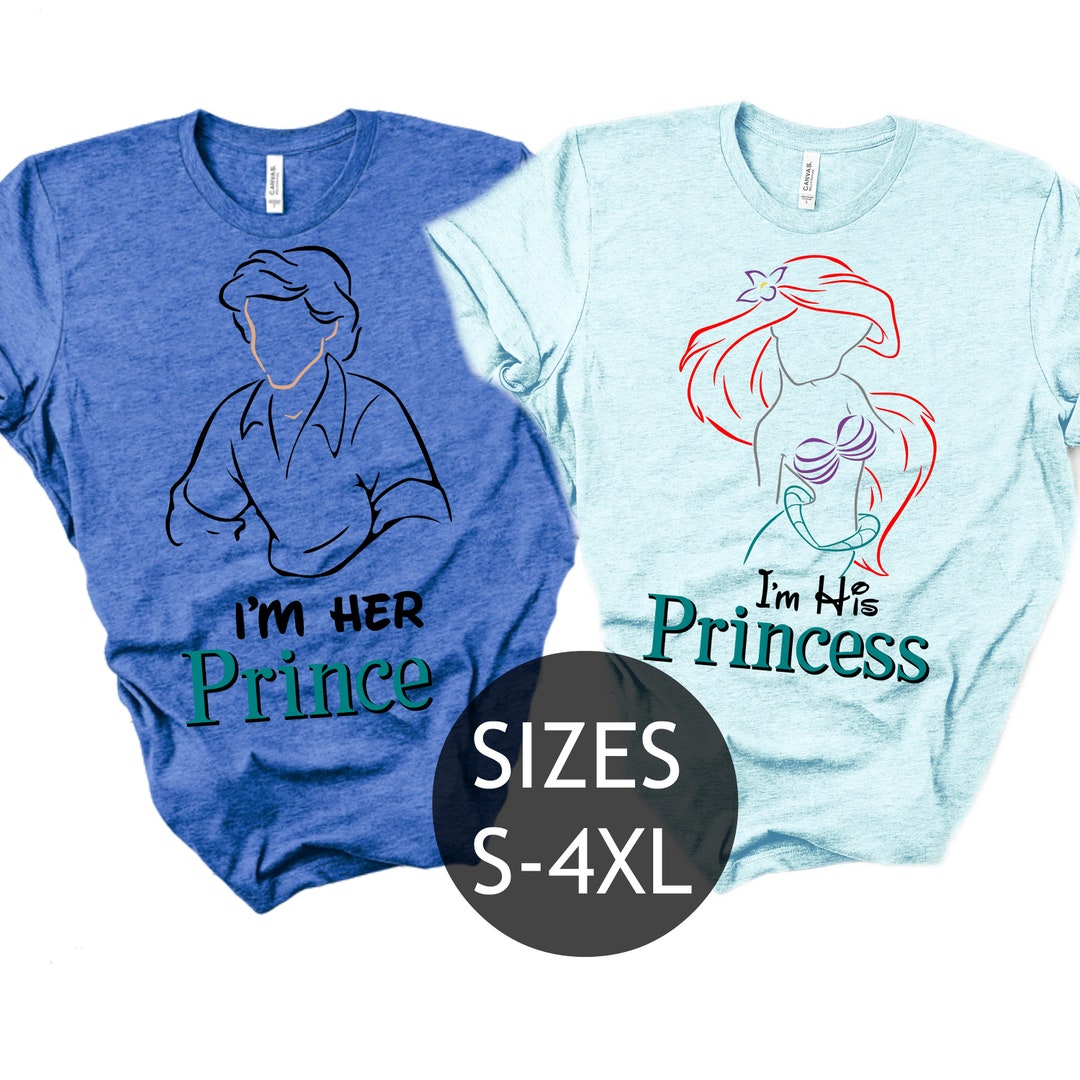 Little Mermaid Couple Shirts, Princess Ariel and Prince Eric Shirt, Her ...