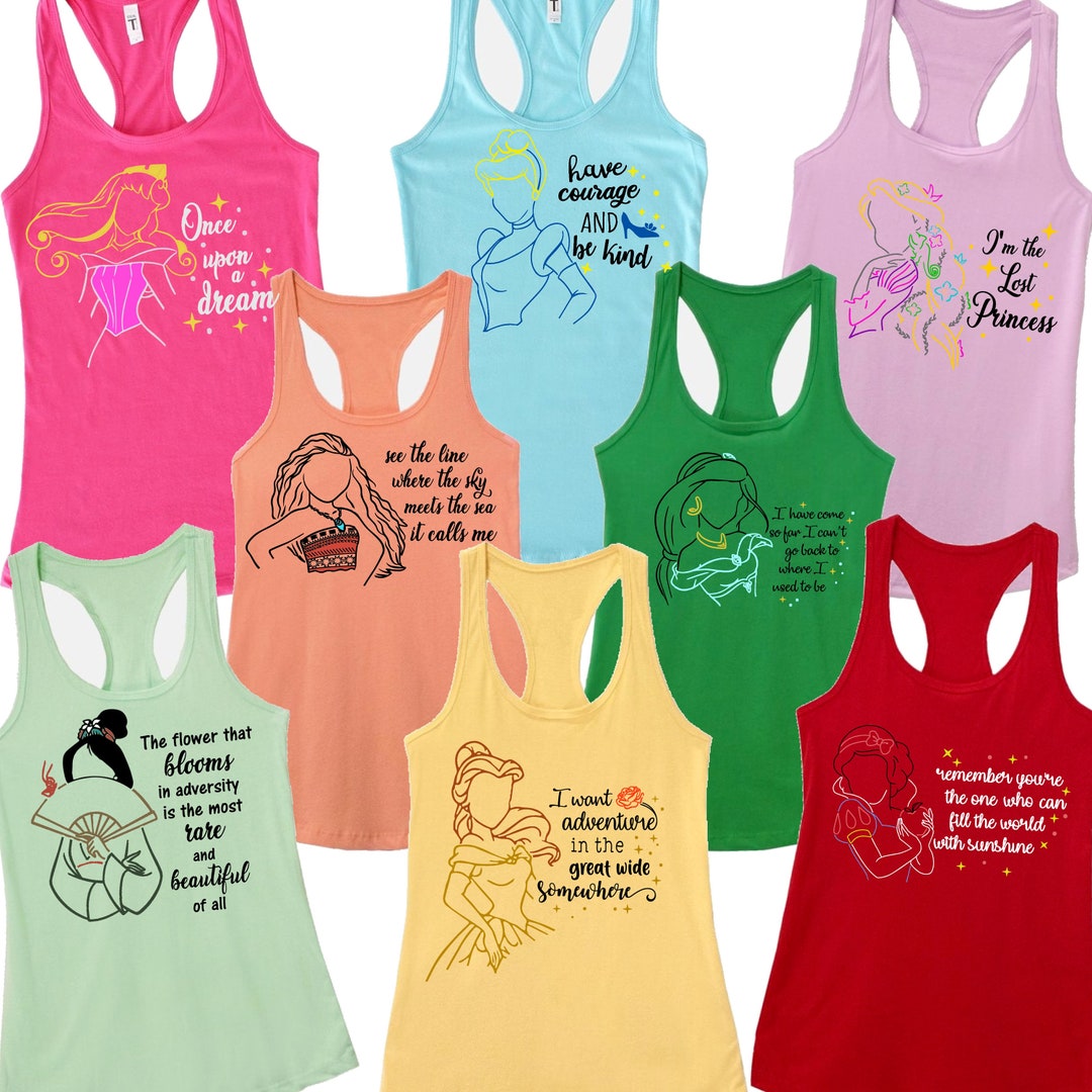 Disney Princess Shirts, Disney Princess Tank, Disney Character Tank ...