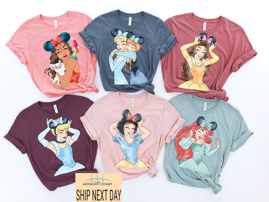 Disney Princess Shirt, Disney Characters Shirt, Disney Trip Shirt, Disney Cinderella, Belle ...