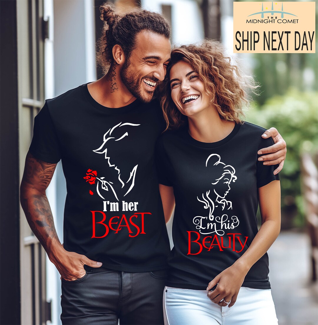 Her Beast, His Beauty, His and Hers, Couples Tees, Matching Shirts ...