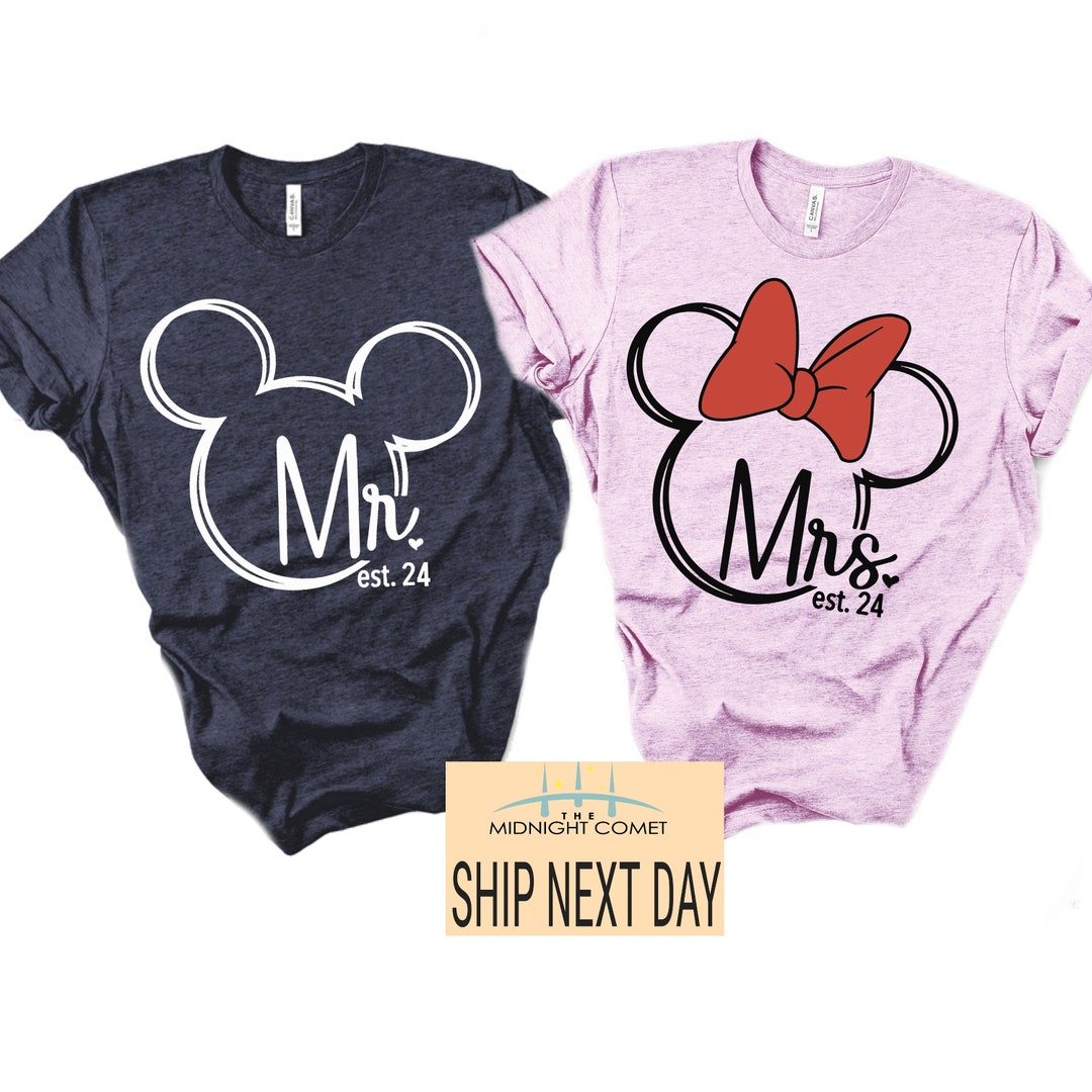 Just Married Disney Shirt, Disney Couple Shirt, Disneyland Wedding Gift ...