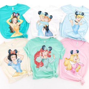 Matching Princess Mouse Ears Shirt, Snow White, Belle, Mermaid, Jasmine ...