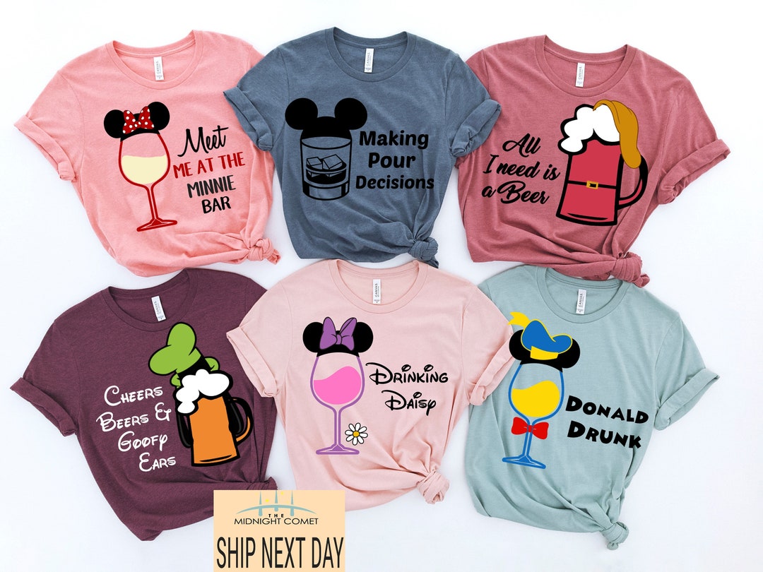 Mickey and Minnie Drinking Around Shirts, Drinking Around the World ...