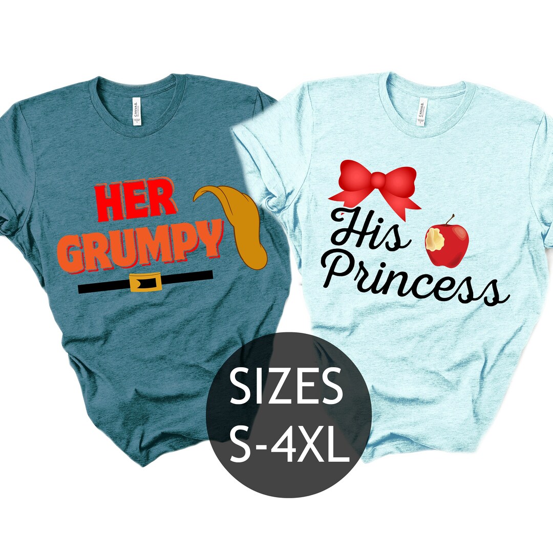 Couple Shirts, Her Grumpy His Princess Tee Shirts, Snow White Shirts ...