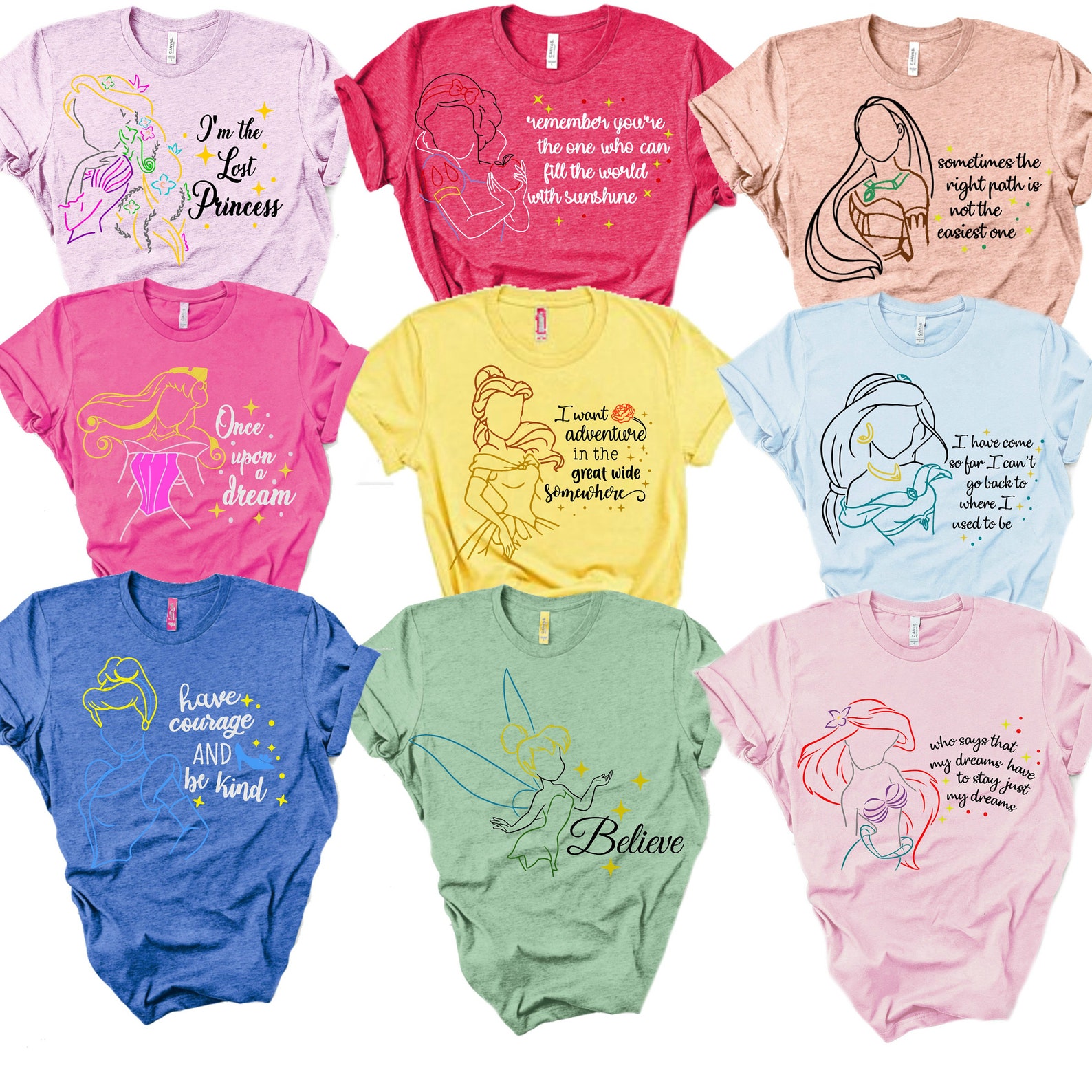 Disney Princess Shirts Women, Disney Princess Shirts Girls, Plus Size ...