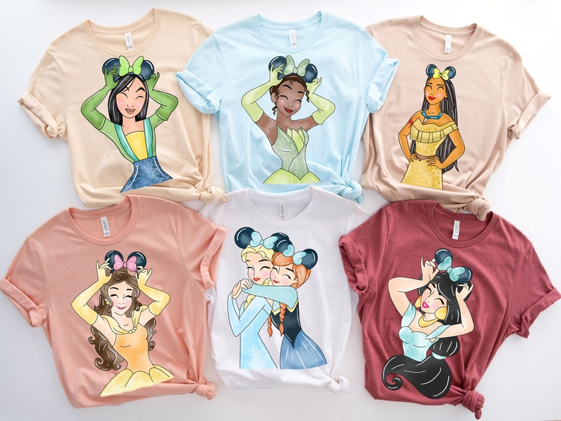 Disney Princess Shirt, Watercolor Princess Shirt, Disney Trip T-shirt ...