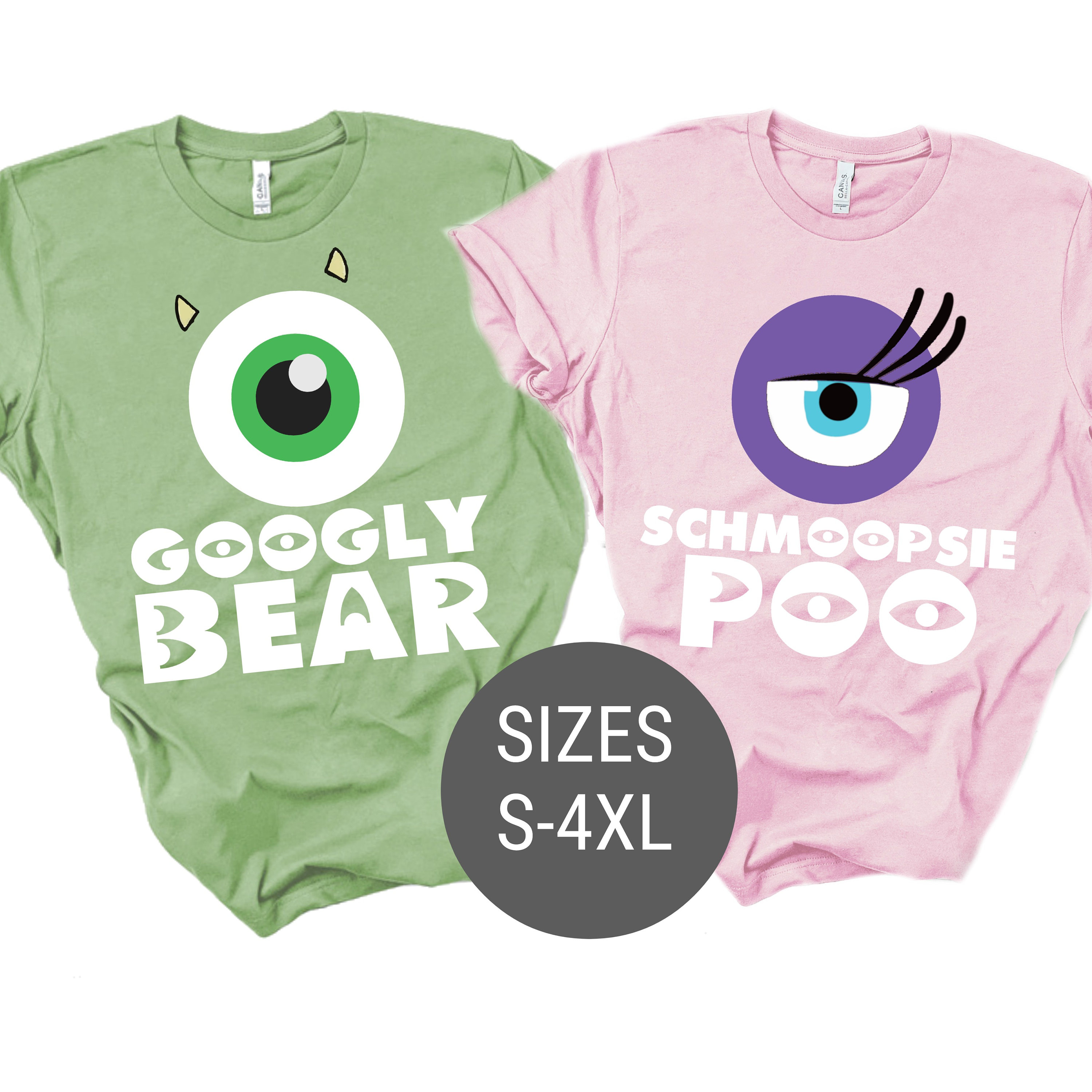 Googly Bear and Schmoopsie Poo Couple Shirts Monsters Inc - Etsy
