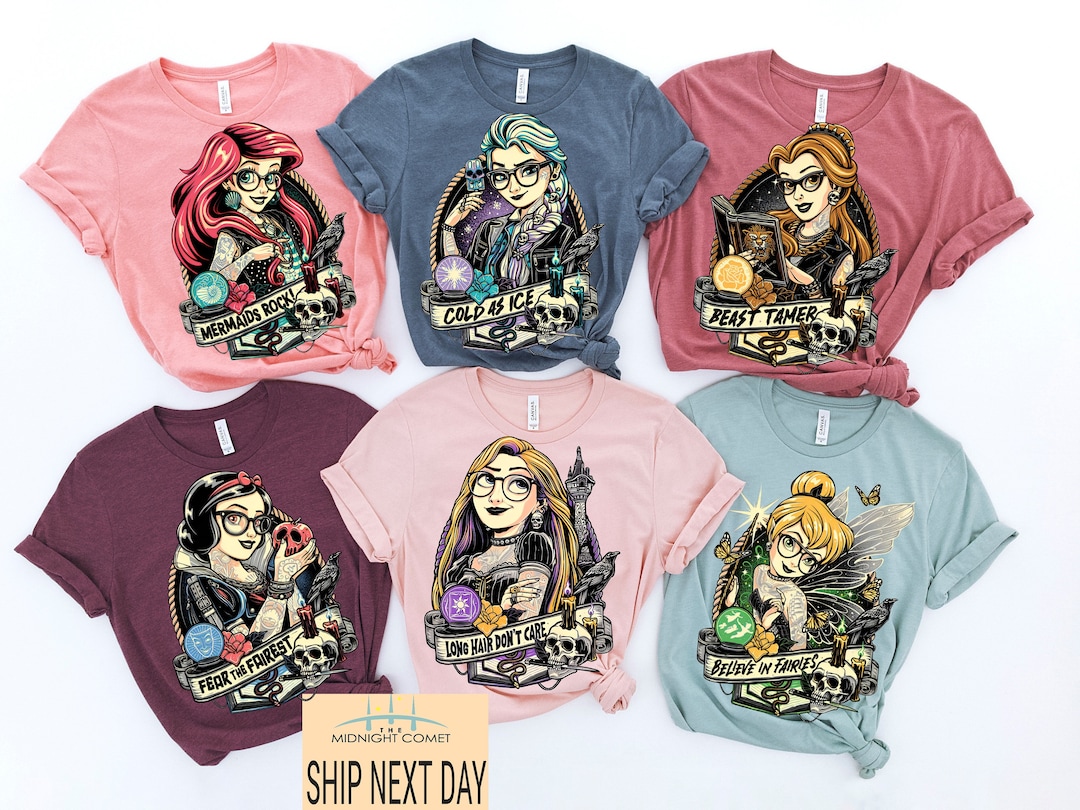 Disney Rocker Princess Shirt, Disney Punk Princess Shirt, Tattoo Disney ...