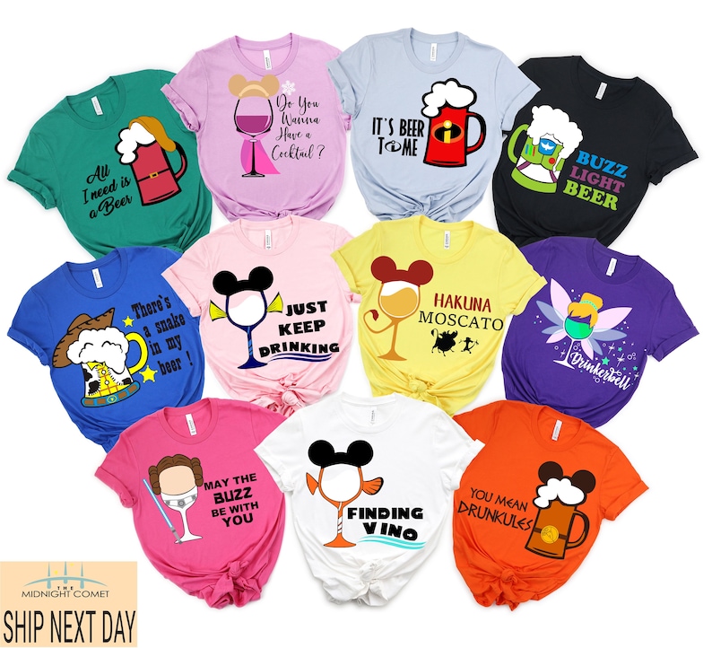 Disney All Characters Drinking Shirts, Drinking Princess Shirt, Disney ...