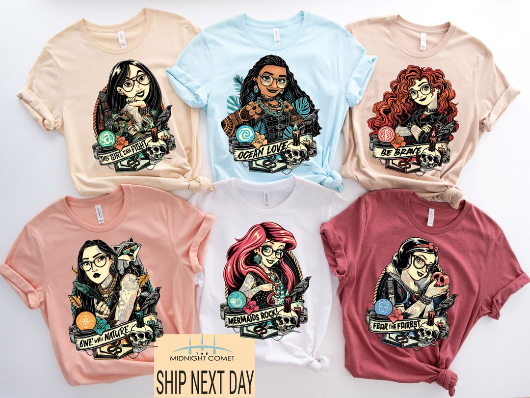 Disney Rocker Princess Shirt, Disney Punk Princess Shirt, Tattoo Disney ...