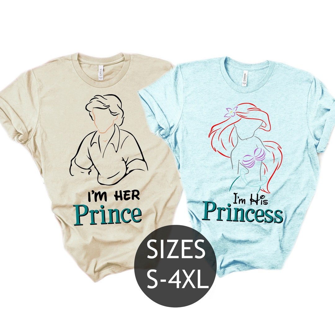 Ariel and Prince Eric Shirt Little Mermaid Shirt Ariel Couple Shirt ...