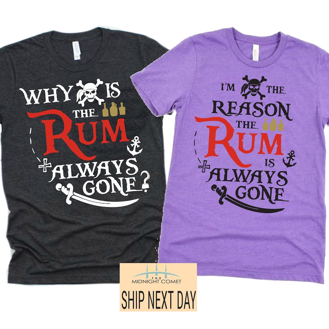 Funny Why is the Rum Always Gone Mickey Minnie Disney Pirates Shirt ...