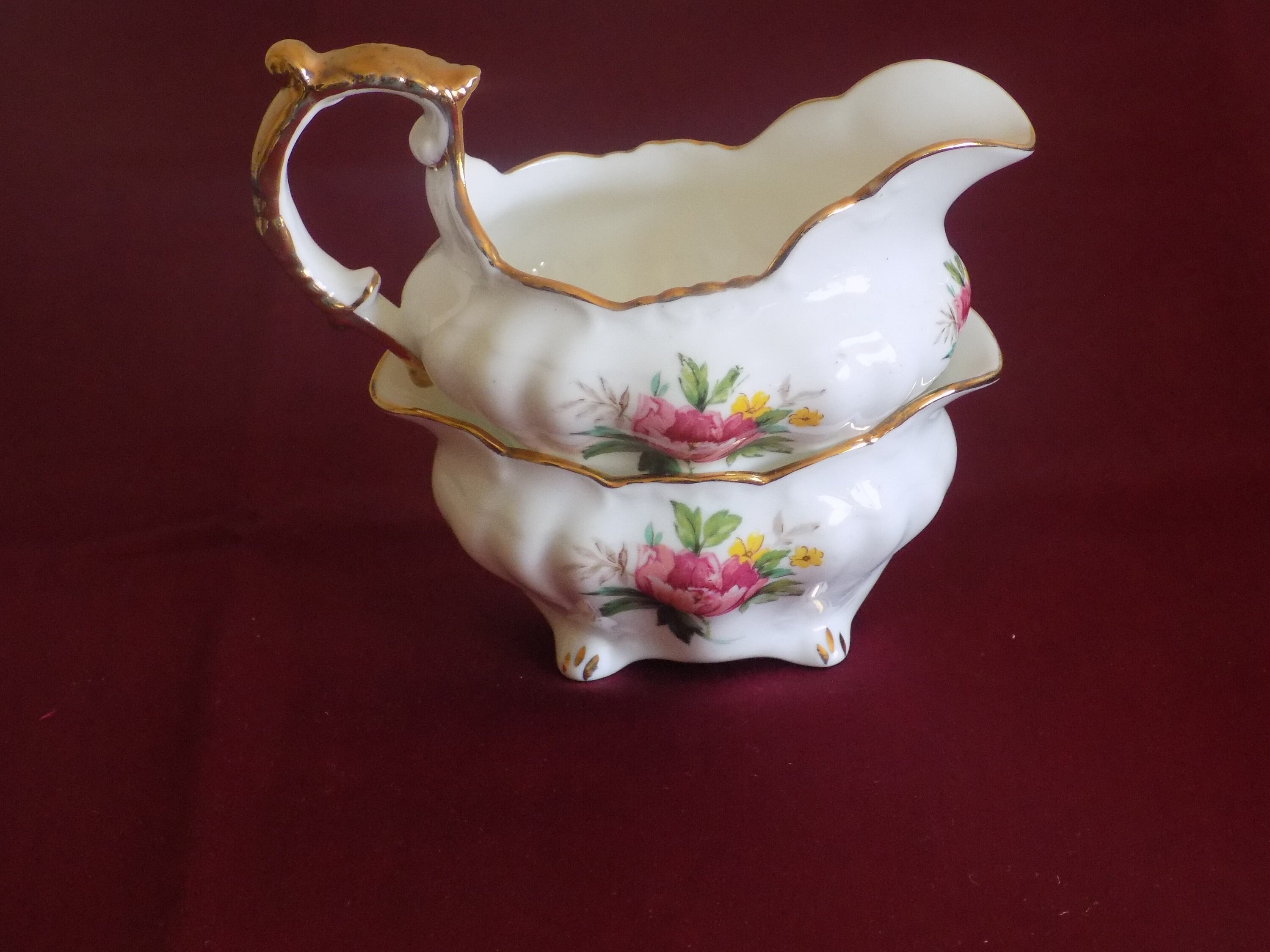 Home & Living Scalloped Rims w Gold Trim Stamp 1912-1939 Floral Pattern ...