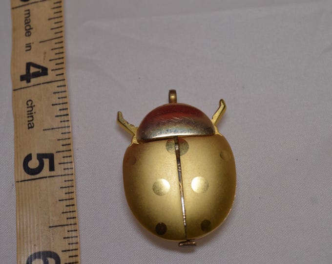 Vintage Lady Bug Watch Jufrex Swiss Coccinelle 173 Gold Tone 1 1/2 ...