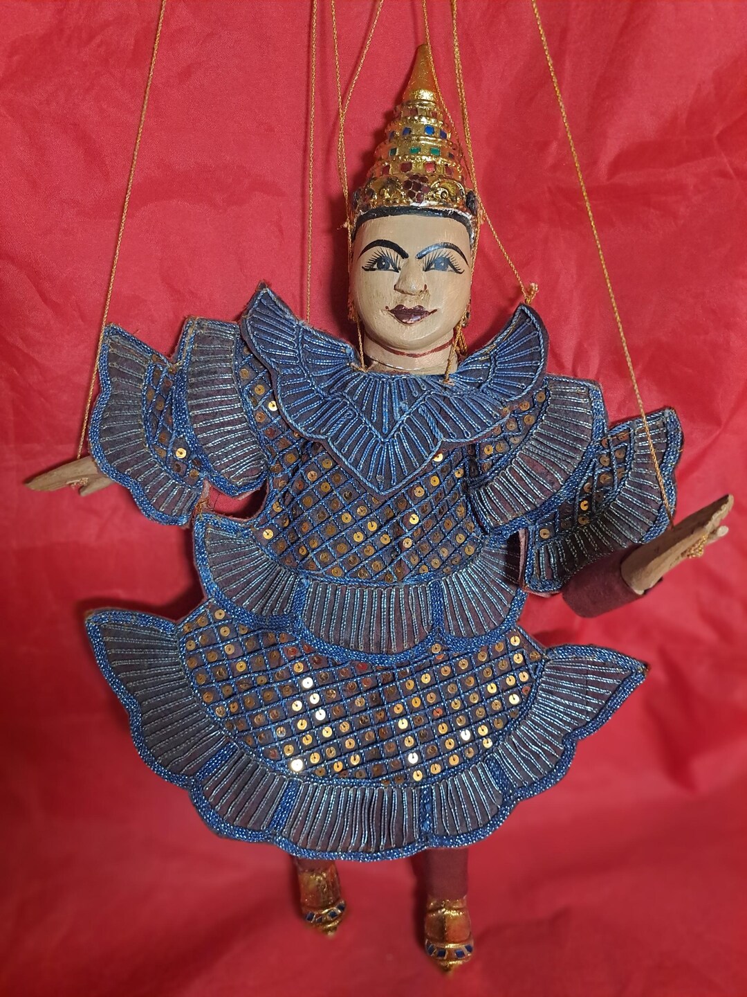 Vintage Burmese String Puppet 15" Tall Made in Myanmar - Etsy