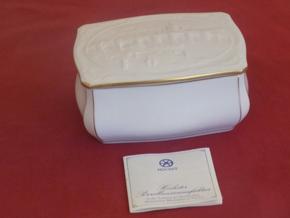 Vintage Hochst White Porcelain Box Made Germany Intricate | Etsy