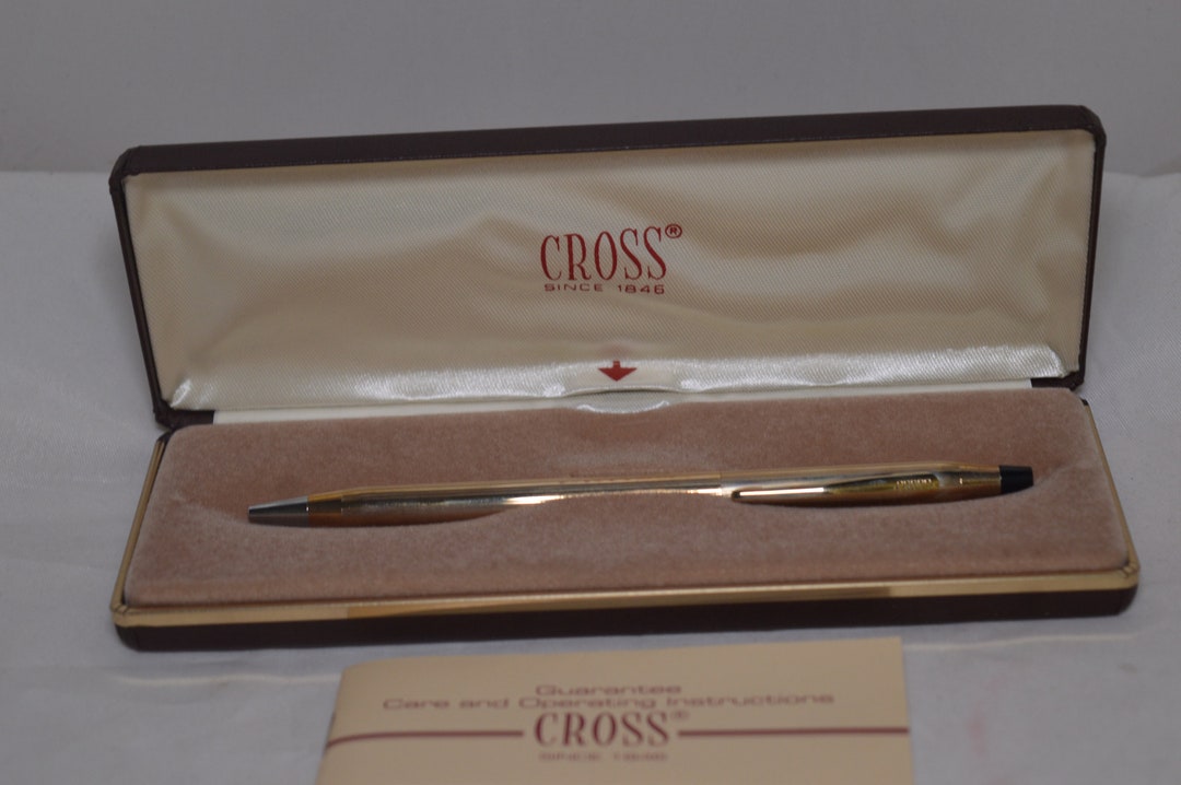 Vintage CROSS Ballpoint Pen 10K Gold Filled blue Ink - Etsy