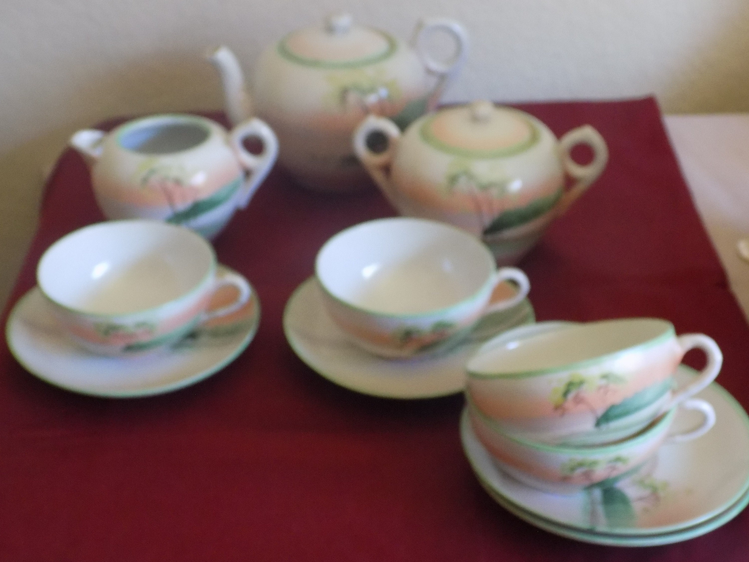 Vintage Nippon Tea Set Palm Trees and Water Complete Set for Four - Etsy