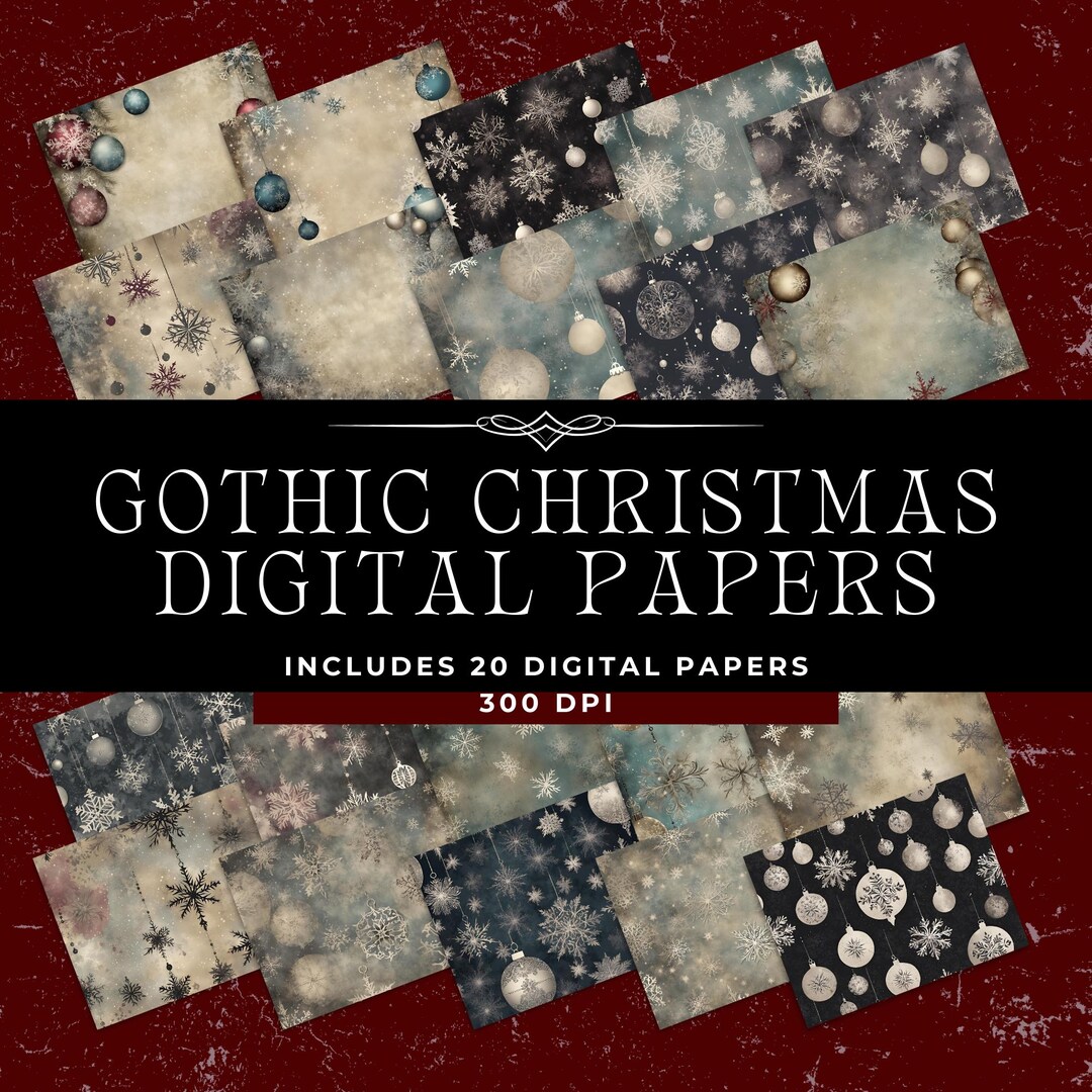 Gothic Christmas Digital Paper Pack - Etsy