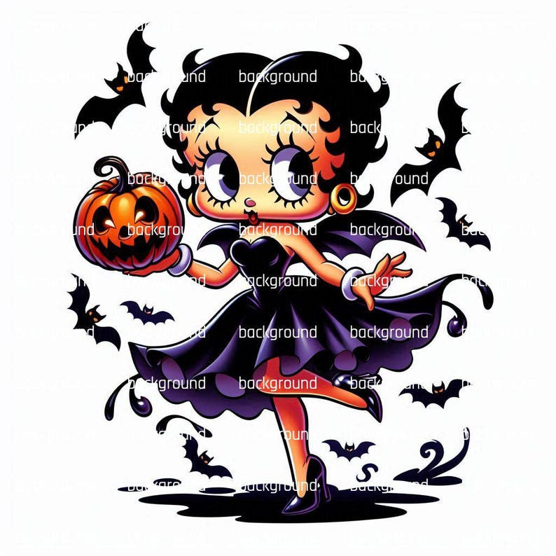 Halloween Horror Witch Betty Boop Png - Etsy