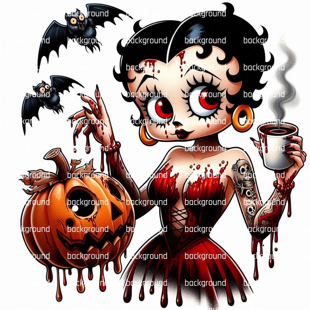 Halloween Horror Bloody Betty Boop Png - Etsy