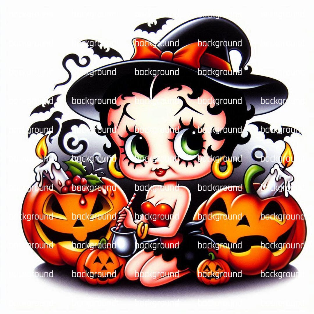 Halloween Horror Witch Betty Boop Png - Etsy